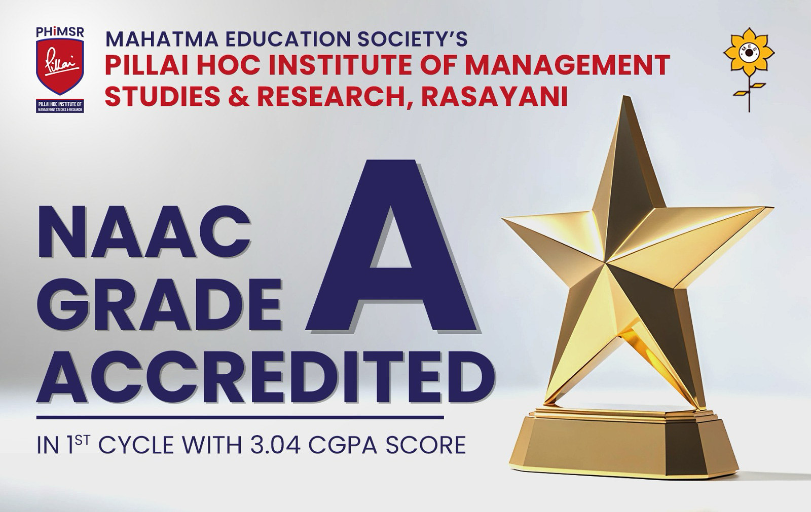 NAAC Accreditation - PHiMSR | Pillai HOC Institute of Management Studies and Research